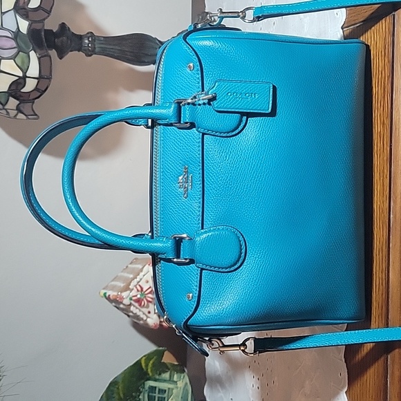 Coach | Bags | Coach Mini Bennett Satchel Beautiful Turquoise Like New ...